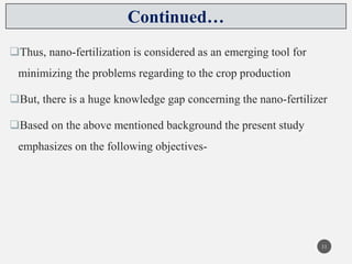 Nano fertilizer for smart agriculture by parvez kabir (ppt slide ) | PPT