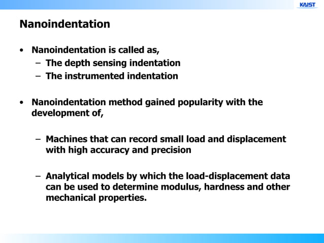 Nano Indentation Lecture1 | PPT