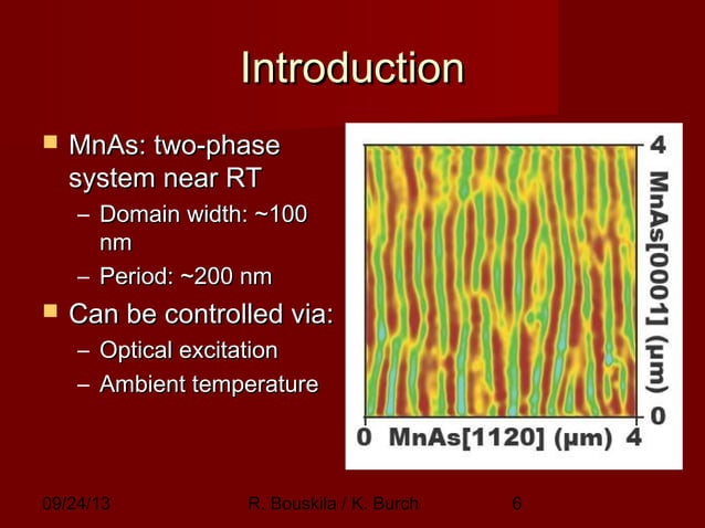 Nano magnetic interactions on MnAs thin films | PPT