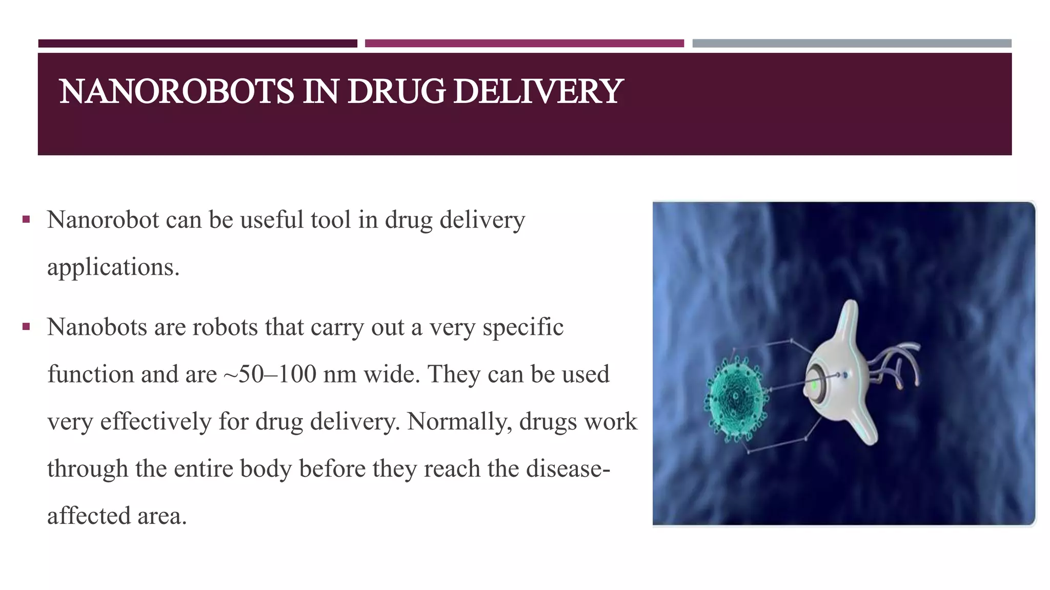 Nano robotics in drug delivery | PPTX