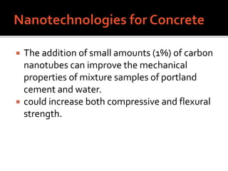 Nano technology in construction materials | PPTX