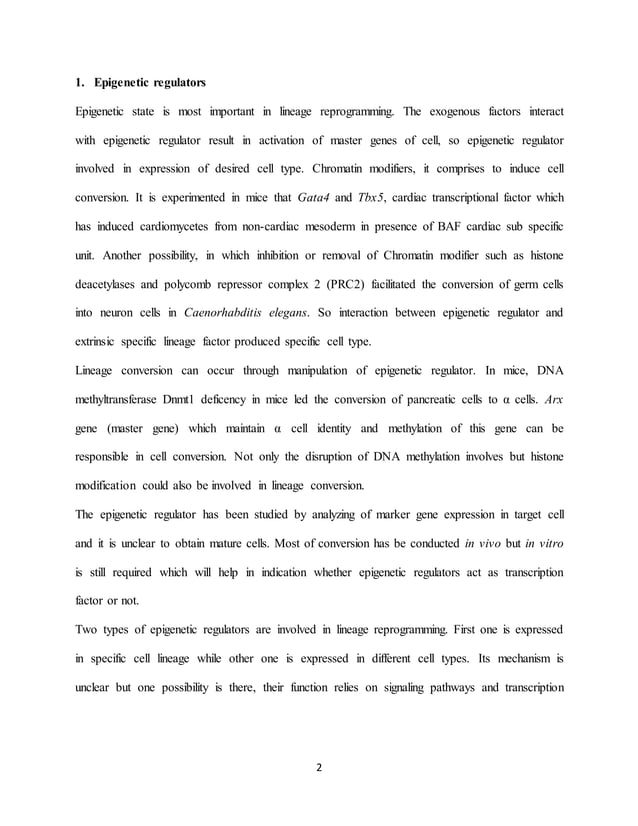 Direct Lineage Reprogramming: Novel Factors involved in Lineage ...