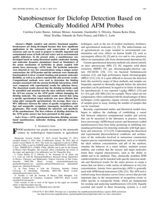 Nanobiosensor for diclofop detection based on chemically modified afm probes (ieee sensors) | PDF
