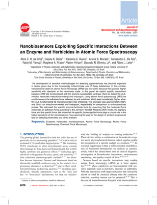 Nanobiosensors exploiting specific interactions between an enzyme and herbicides in atomic force ...
