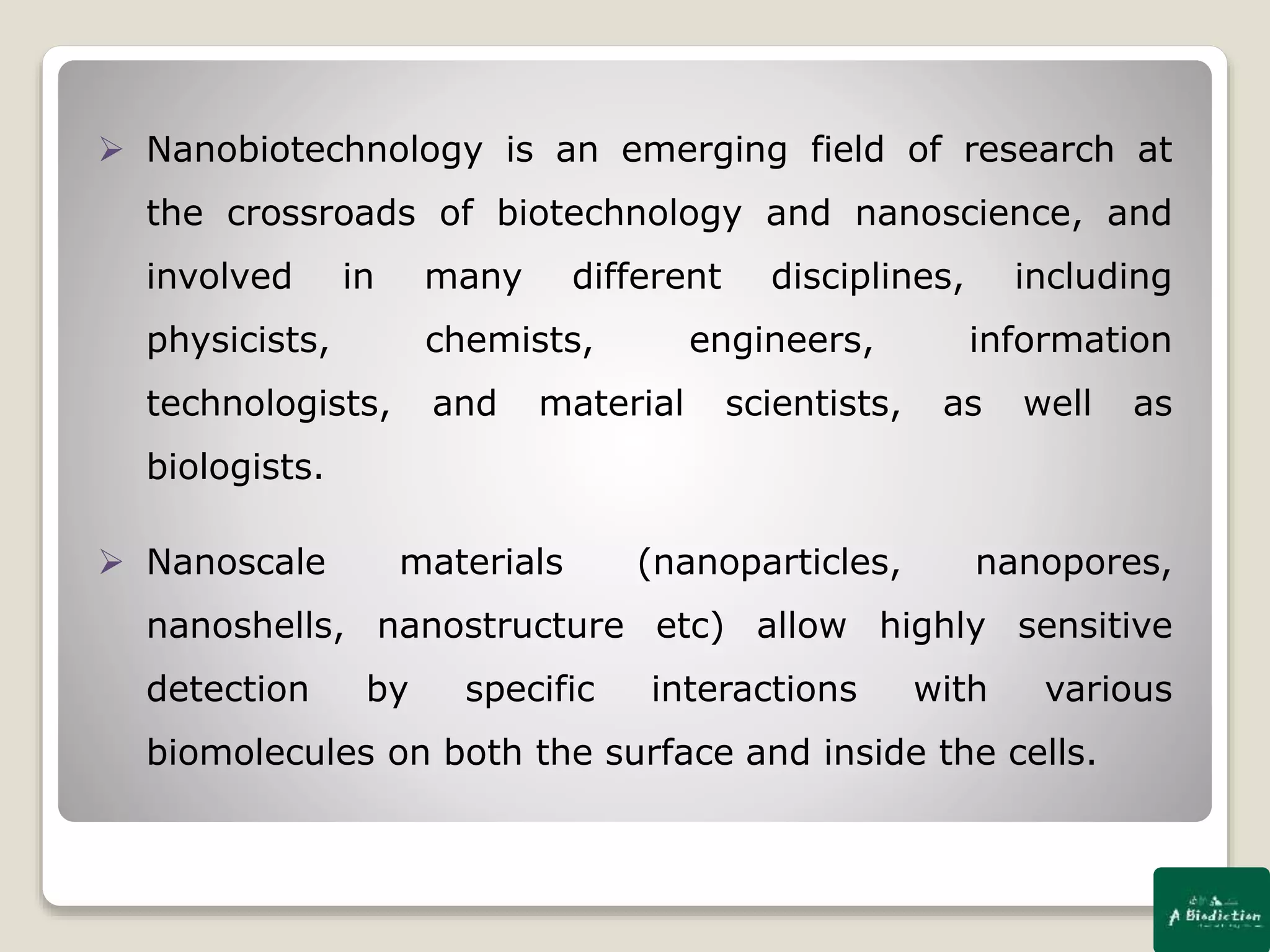 Nanobiotechnology - Introduction, Concept, Scope, Vision, Applications and Present and Future ...
