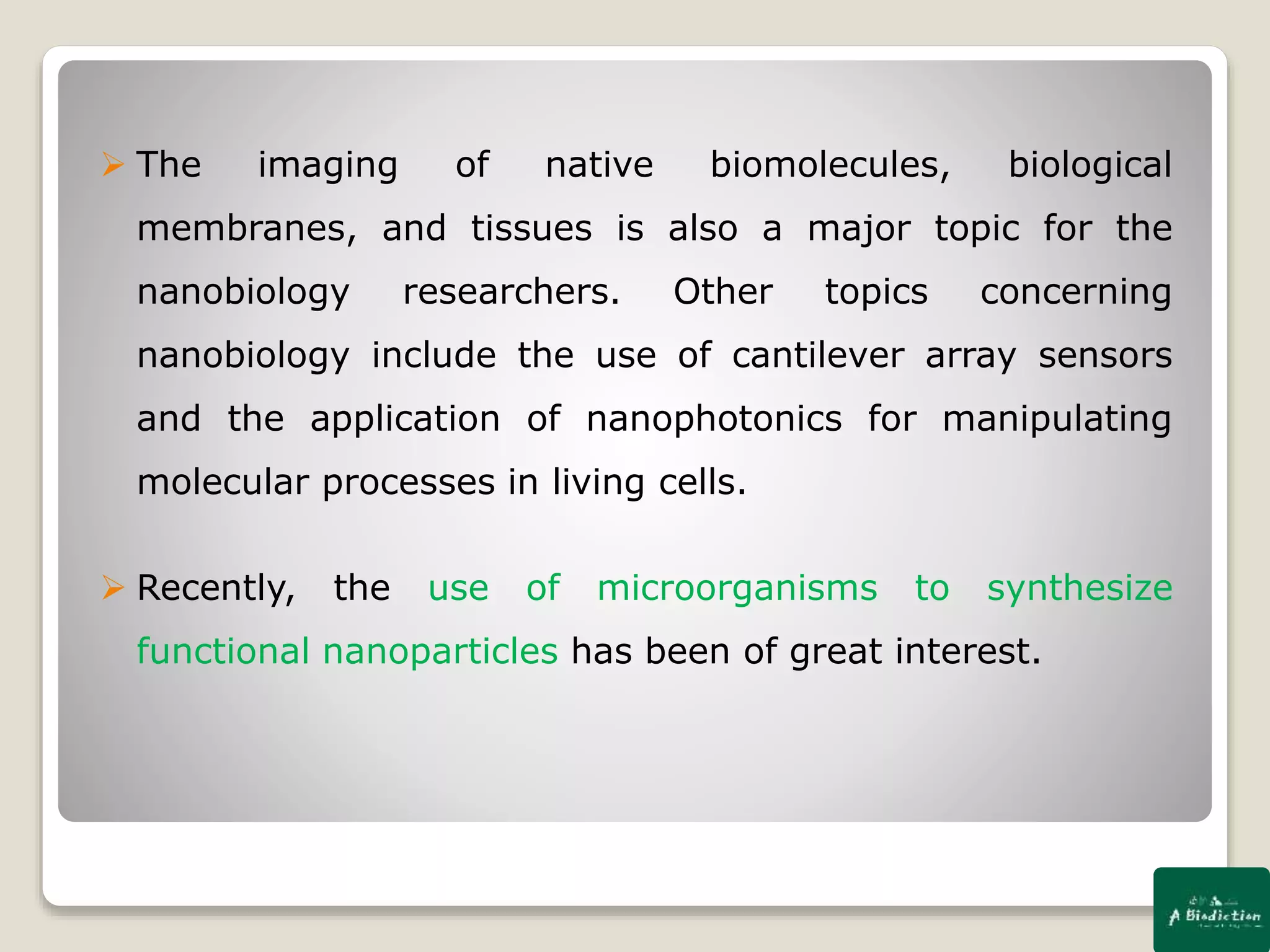 Nanobiotechnology - Introduction, Concept, Scope, Vision, Applications ...