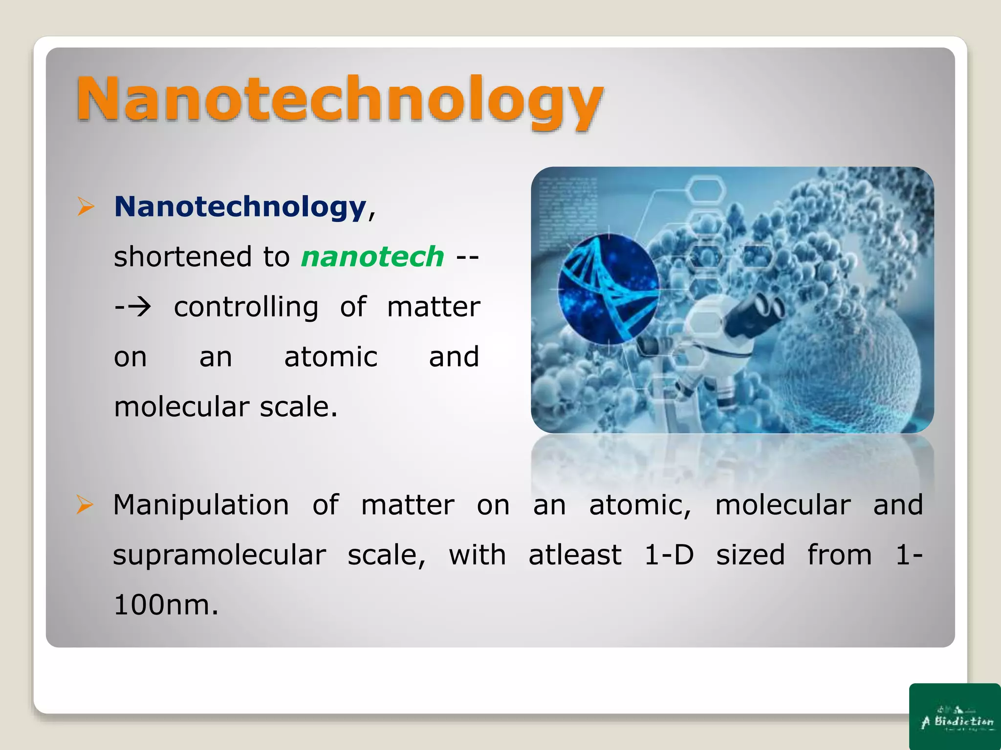 Nanobiotechnology - Introduction, Concept, Scope, Vision, Applications and Present and Future ...