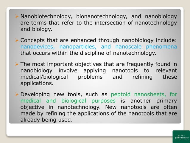 Nanobiotechnology - Introduction, Concept, Scope, Vision, Applications ...