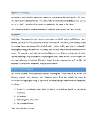Nanobiotechnology trends in agricluture through patent glass | PDF
