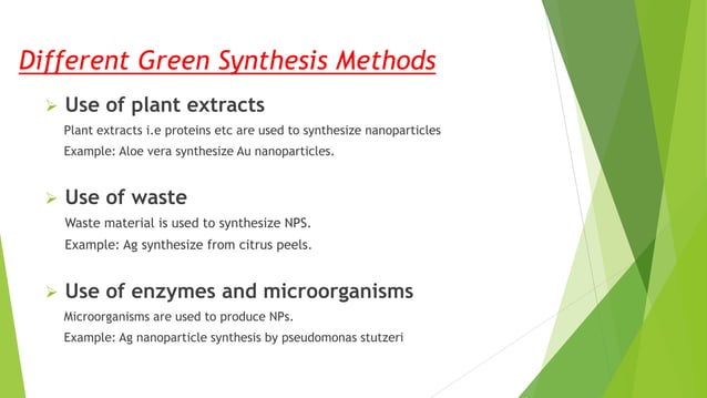Green synthesis of nanoparticles | PPT