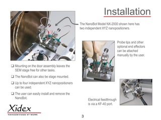 NanoBot nanomanipulator installation and operation 110321 | PDF