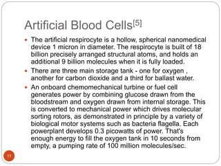 Nanobots the artifical blood | PPTX