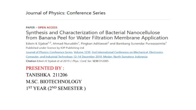 NANOCELLULOSE PPT.pptx | Chemistry | Science