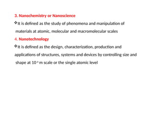 Nanochemistry, synthesis, characterization and applications | PPTX