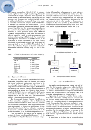 A Study on Thermal behavior of Nano film as thermal interface layer | PDF
