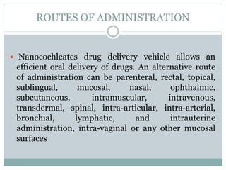 Nanocochlates a novel way of drug dlivery (114) | PPTX