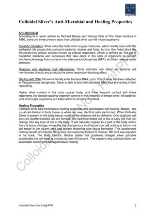 Nano Colloidal Silver Concentrate 10000ppm | PDF