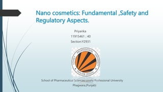 Nano cosmetics in drug delivery and therapeutics | PPTX