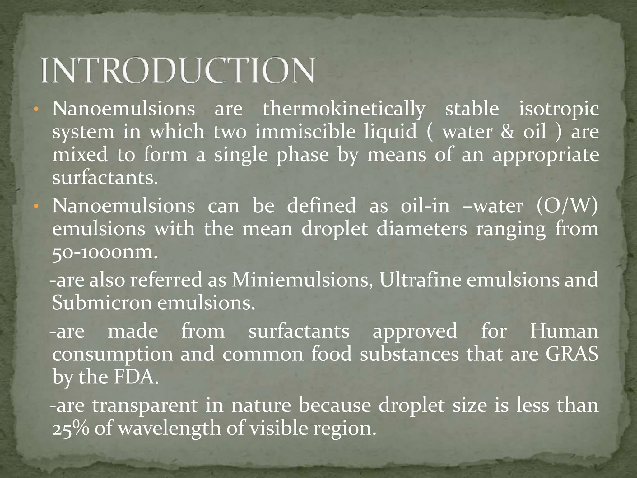 NANOEMULSION IN DRUG DELIVERY RESEARCH AND DEVELOPMENT | PPT
