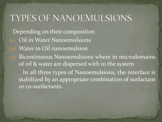 NANOEMULSION IN DRUG DELIVERY RESEARCH AND DEVELOPMENT | PPT