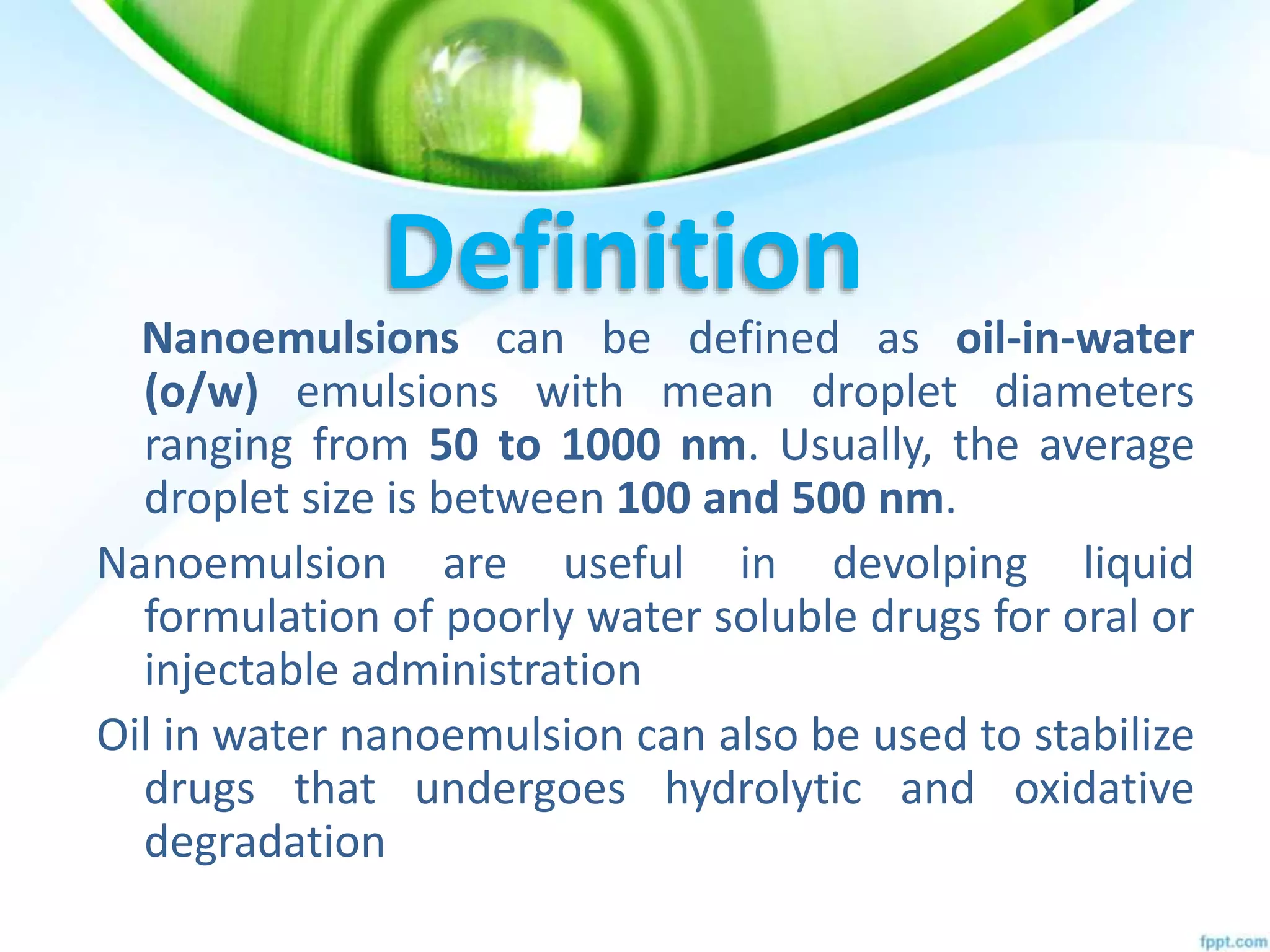 Nanoemulsion | PPTX