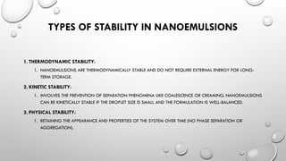 Nanoemulsions- stability and evaluation methods.pptx