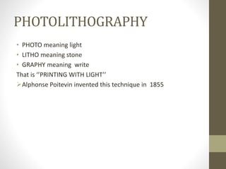 Nanofabrication techniques | PPTX