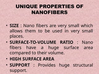 NANO FIBRES OVERVIEW ADVANTAGES APPLICATIONS | PPTX | Chemistry | Science