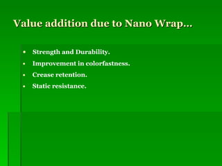 Nano Finishes In Textiles | PPT