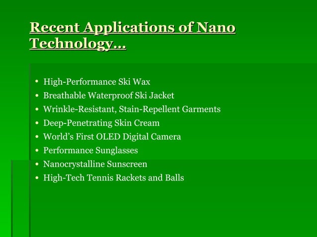 Nano Finishes In Textiles | PPT