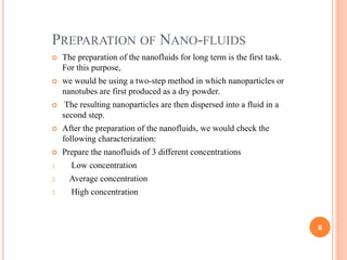 Introduction to Nanofluids as coolants | PPTX | Chemistry | Science