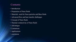 heat transfer enhancement of Nano fluids | PPTX