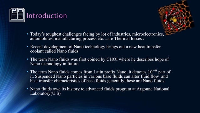 heat transfer enhancement of Nano fluids | PPTX | Physics | Science