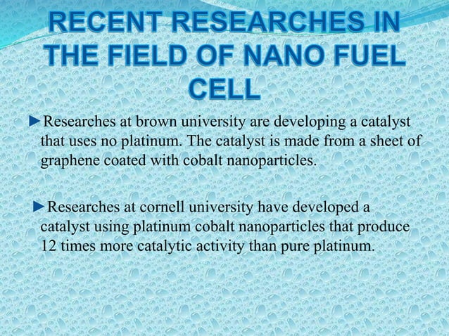 Nano fuel cell | PPTX | Chemistry | Science
