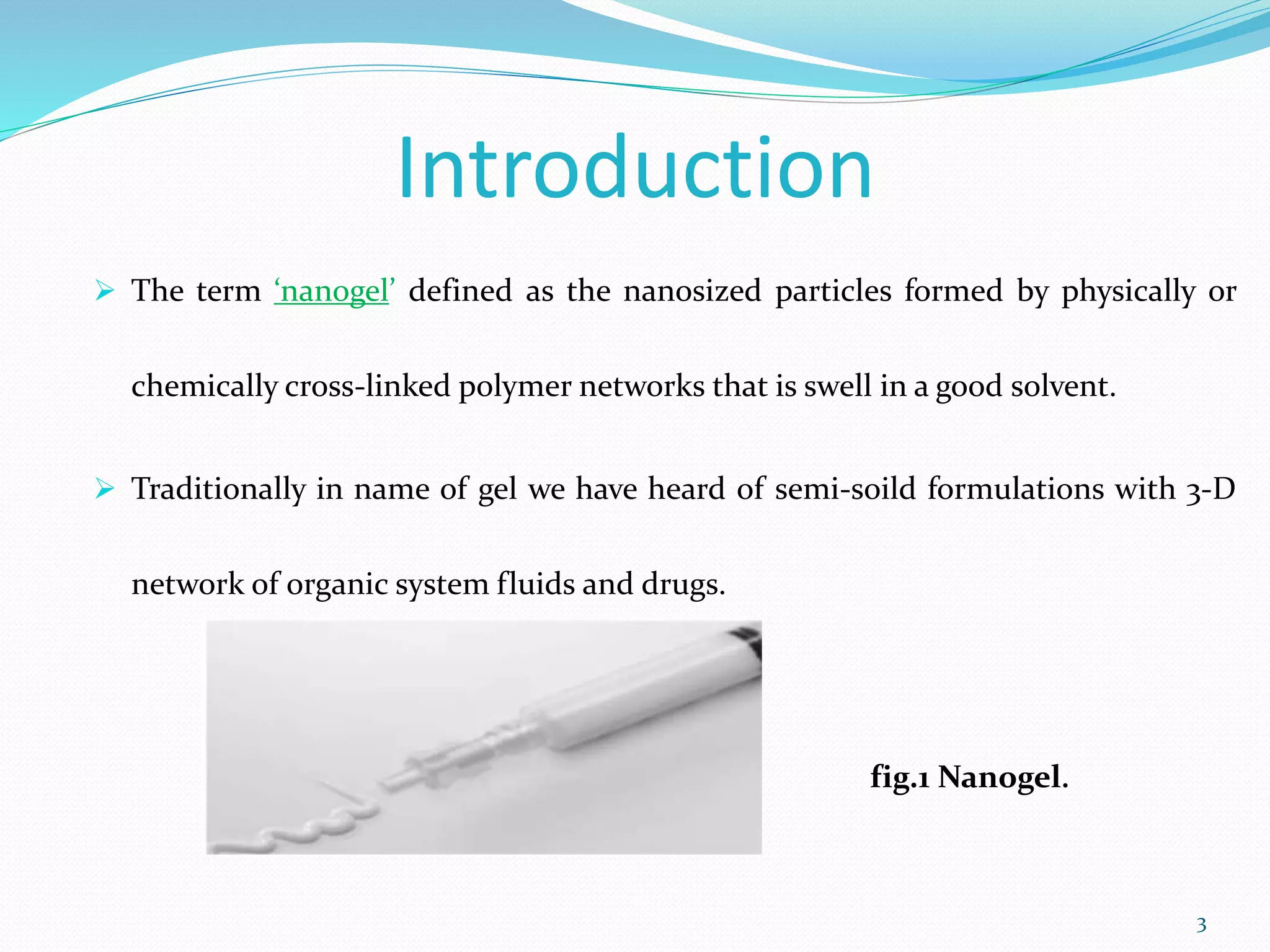 Nanogel drug delivery | PPTX