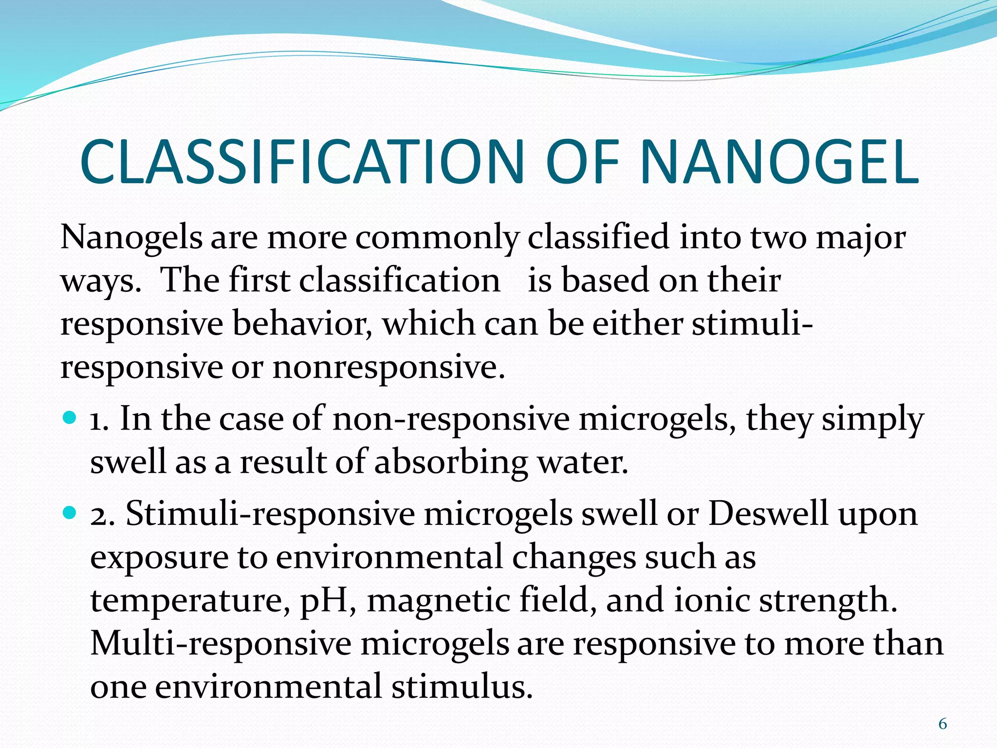 Nanogel drug delivery | PPTX