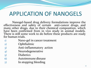 Nanogel drug delivery | PPTX