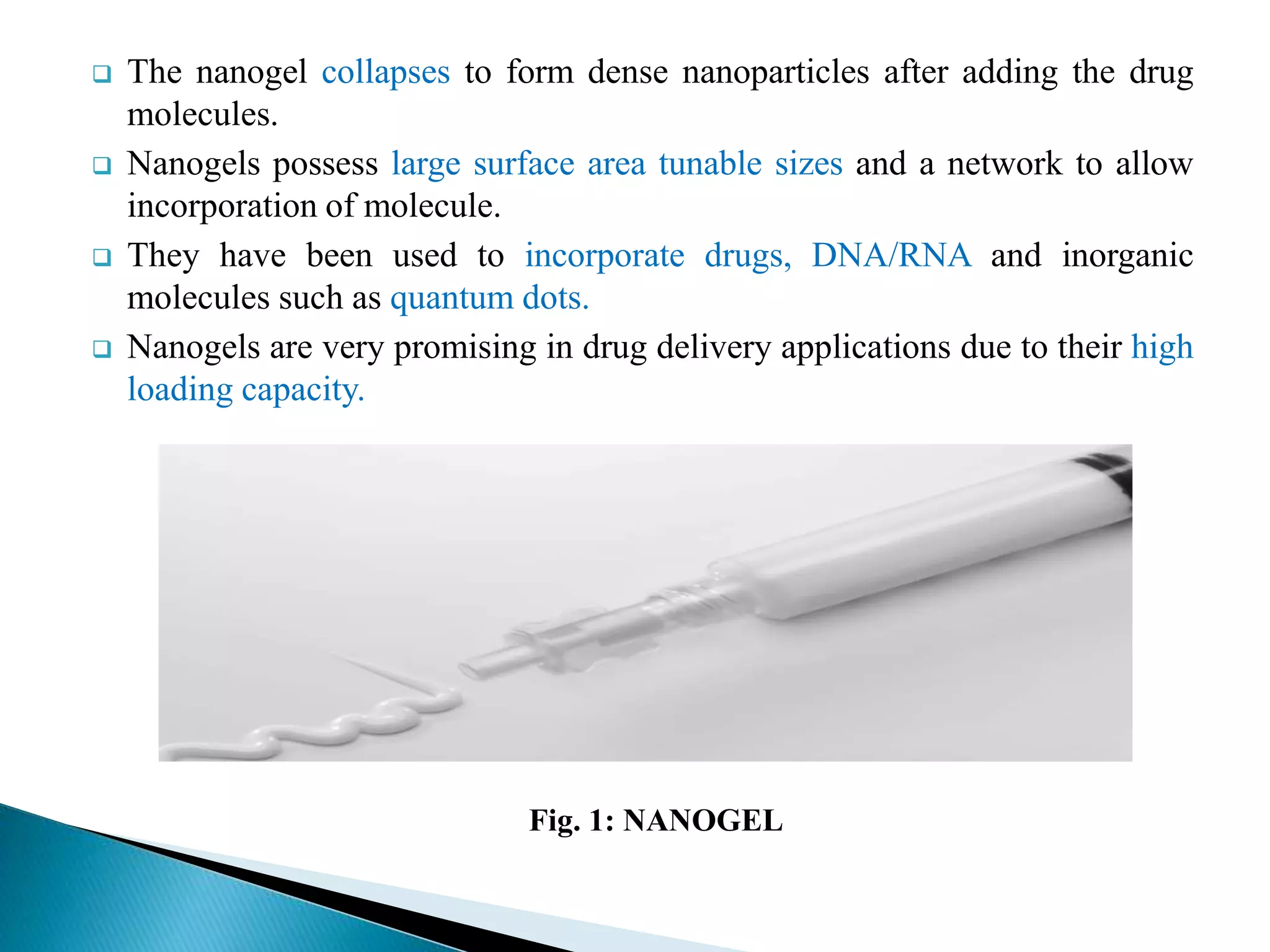 Nanogel drug delivery system | PPTX