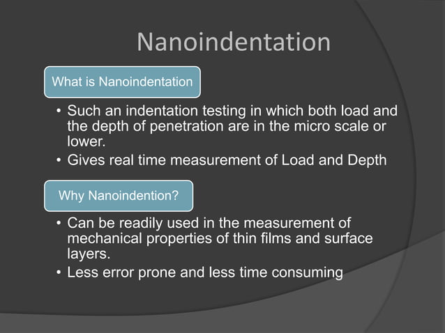 Process Of Nanoindentation And Use Of Finite Element Modelling Ppt