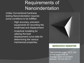 Process of Nanoindentation and use of finite element modelling | PPTX