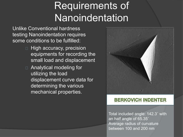 Process of Nanoindentation and use of finite element modelling | PPT