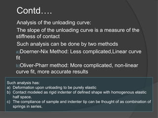 Process of Nanoindentation and use of finite element modelling | PPTX