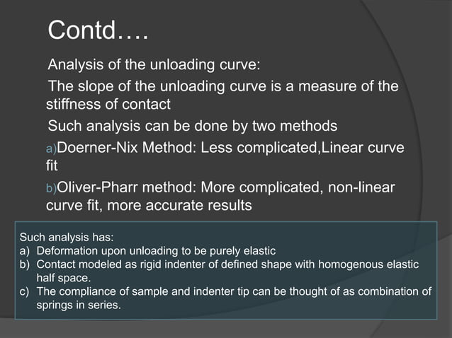 Process Of Nanoindentation And Use Of Finite Element Modelling Ppt
