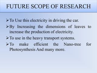 Energy harvesting using nano leaves | PPT