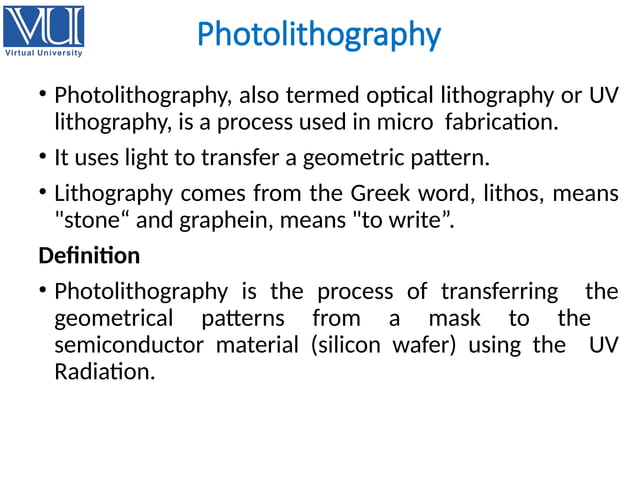 Photolithography process steps are mentioned in this PPT.pptx.pptx