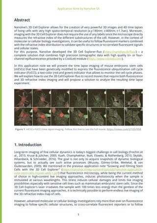 Using the 3D Cell Explorer-fluo for fluorescence and holotomographic ...