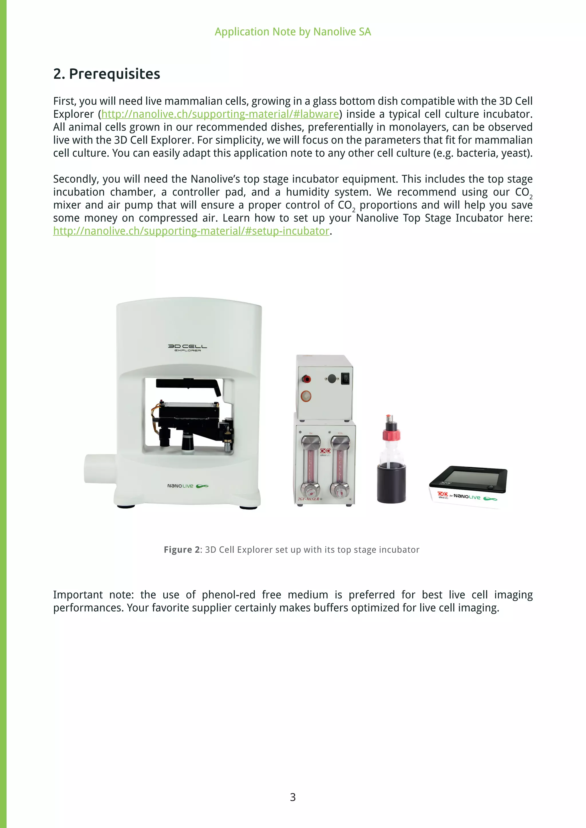 Best Experimental Practices for Live Cell Imaging with the 3D Cell ...