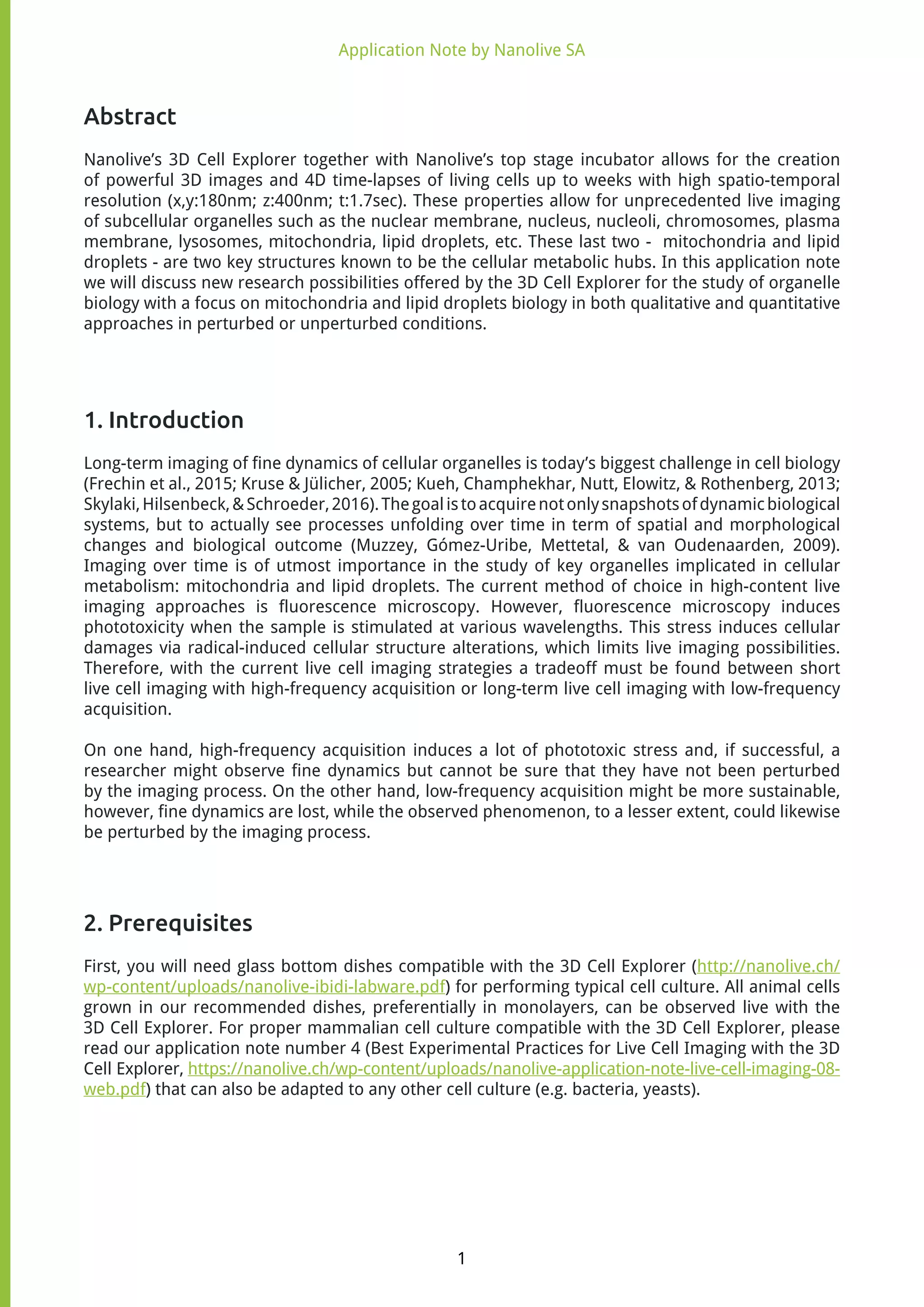 Investigating cellular metabolism with the 3D Cell Explorer | PDF