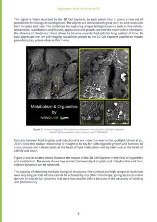 Investigating cellular metabolism with the 3D Cell Explorer | PDF