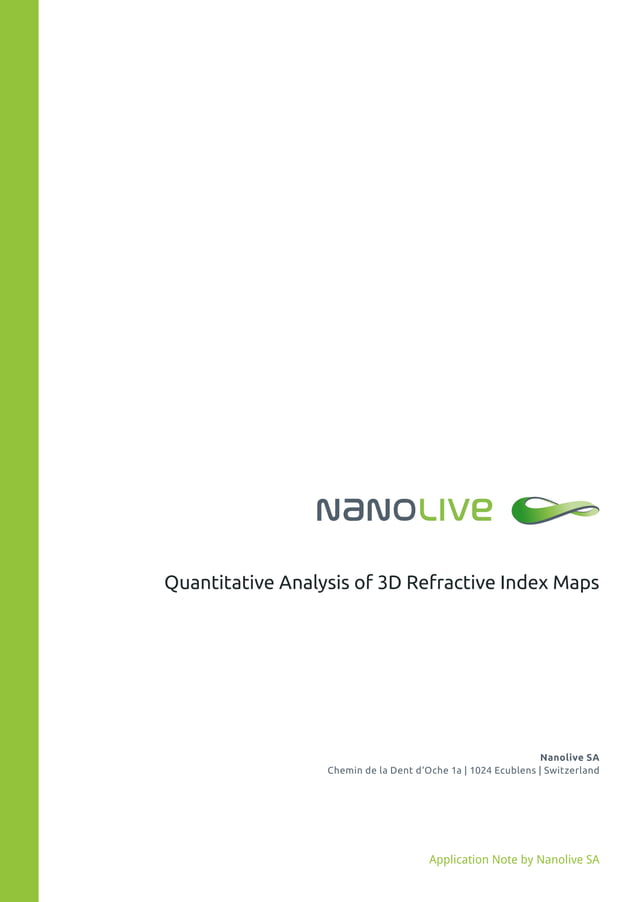 Quantitative Analysis of 3D Refractive Index Maps | PDF